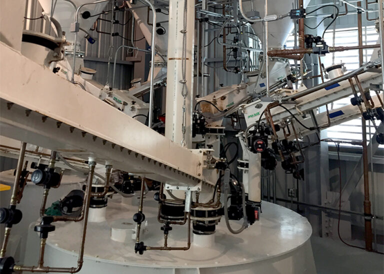 Weighing and batching system for tile grout and mortar mixes using high ...